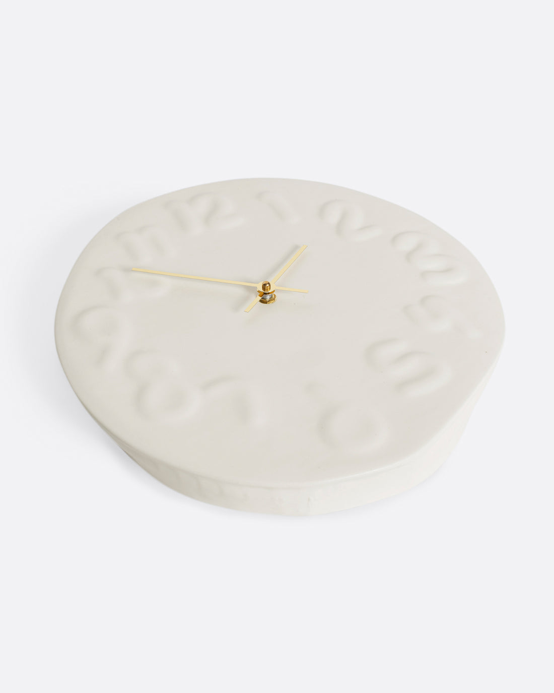 Matte Ceramic Clock with Brass Hands – Love Adorned