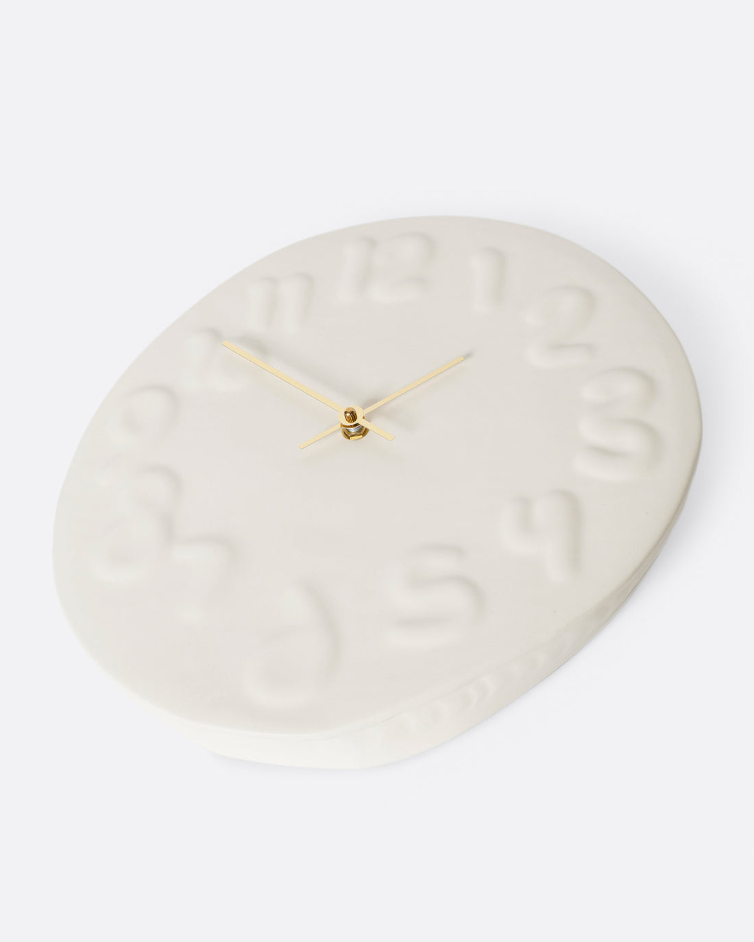 Matte Ceramic Clock with Brass Hands – Love Adorned